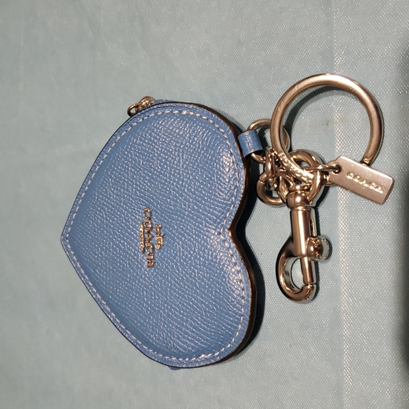 Coach | Accessories | Coach Blue Coin Pouch Bag Charm Keychain | Poshmark